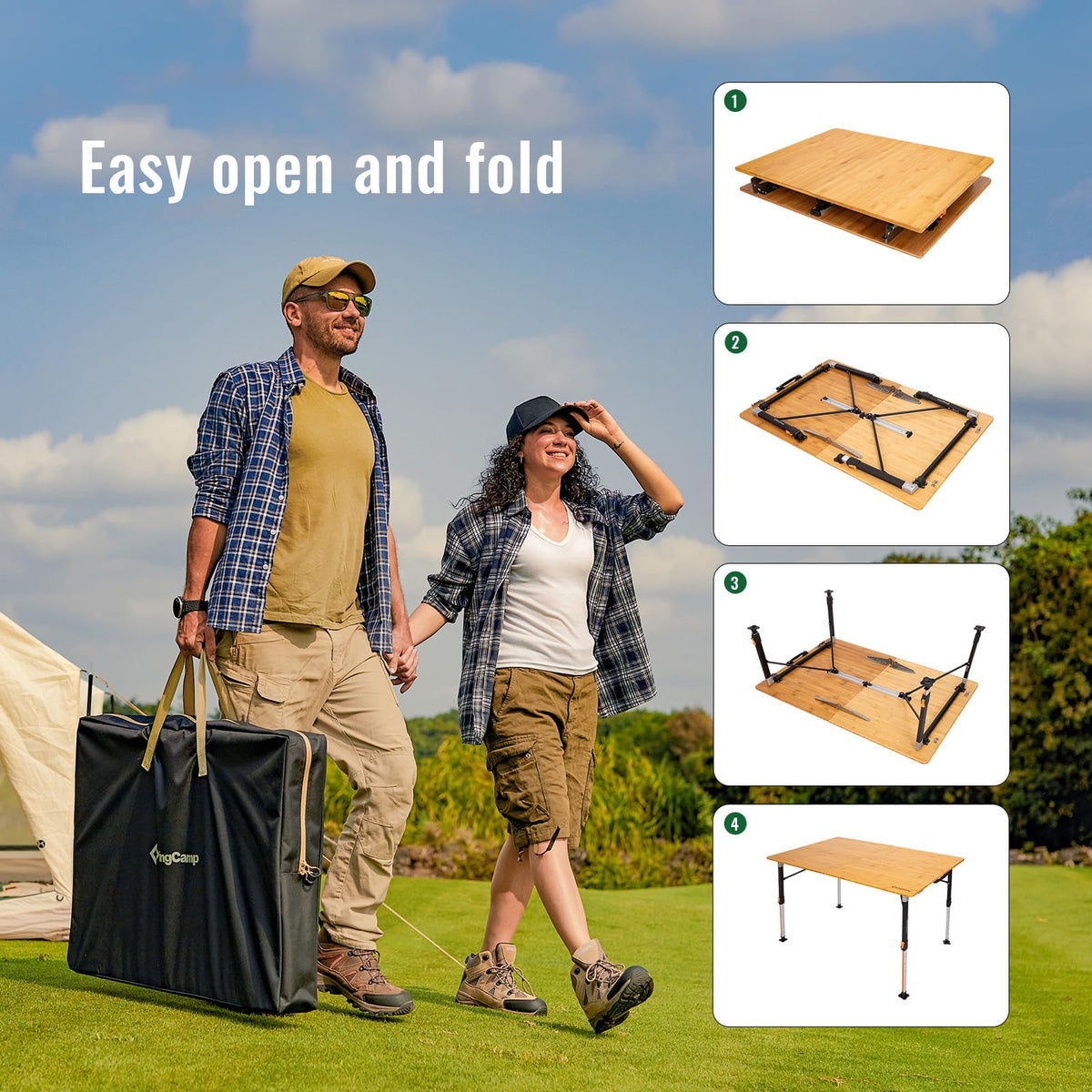 KingCamp BAMBOO Folding Camping Table Pro – KingCamp Outdoors