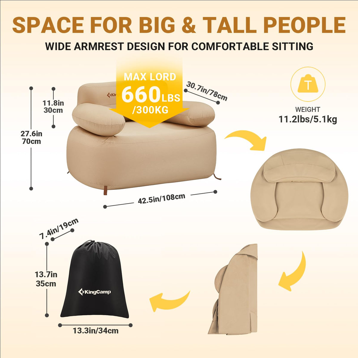KingCamp Single-Person Inflatable Sofa Set: Unmatched Comfort and ...