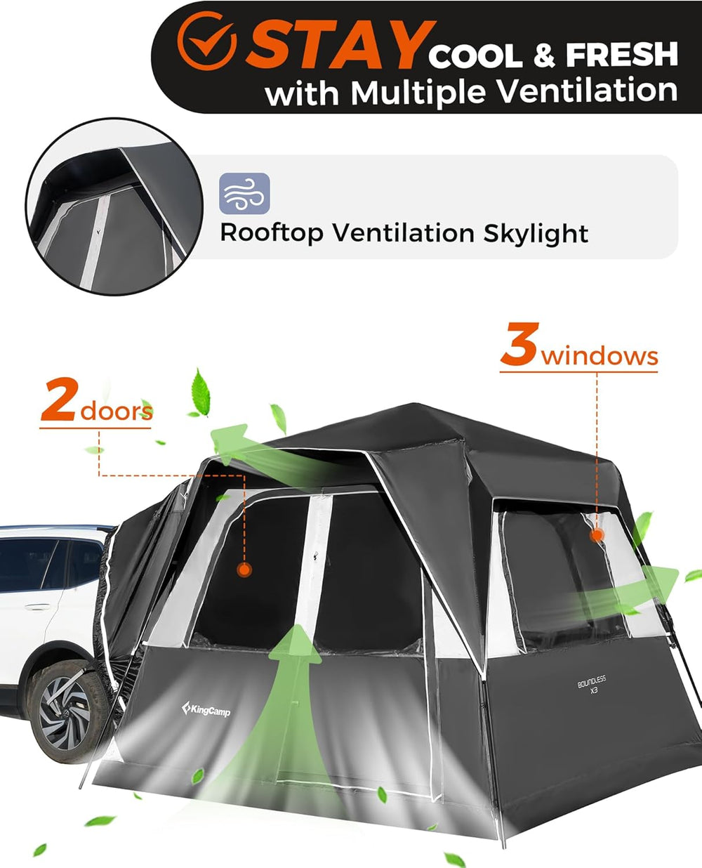 KingCamp BOUNDLESS X3 Car Camping Tent – KingCamp Outdoors