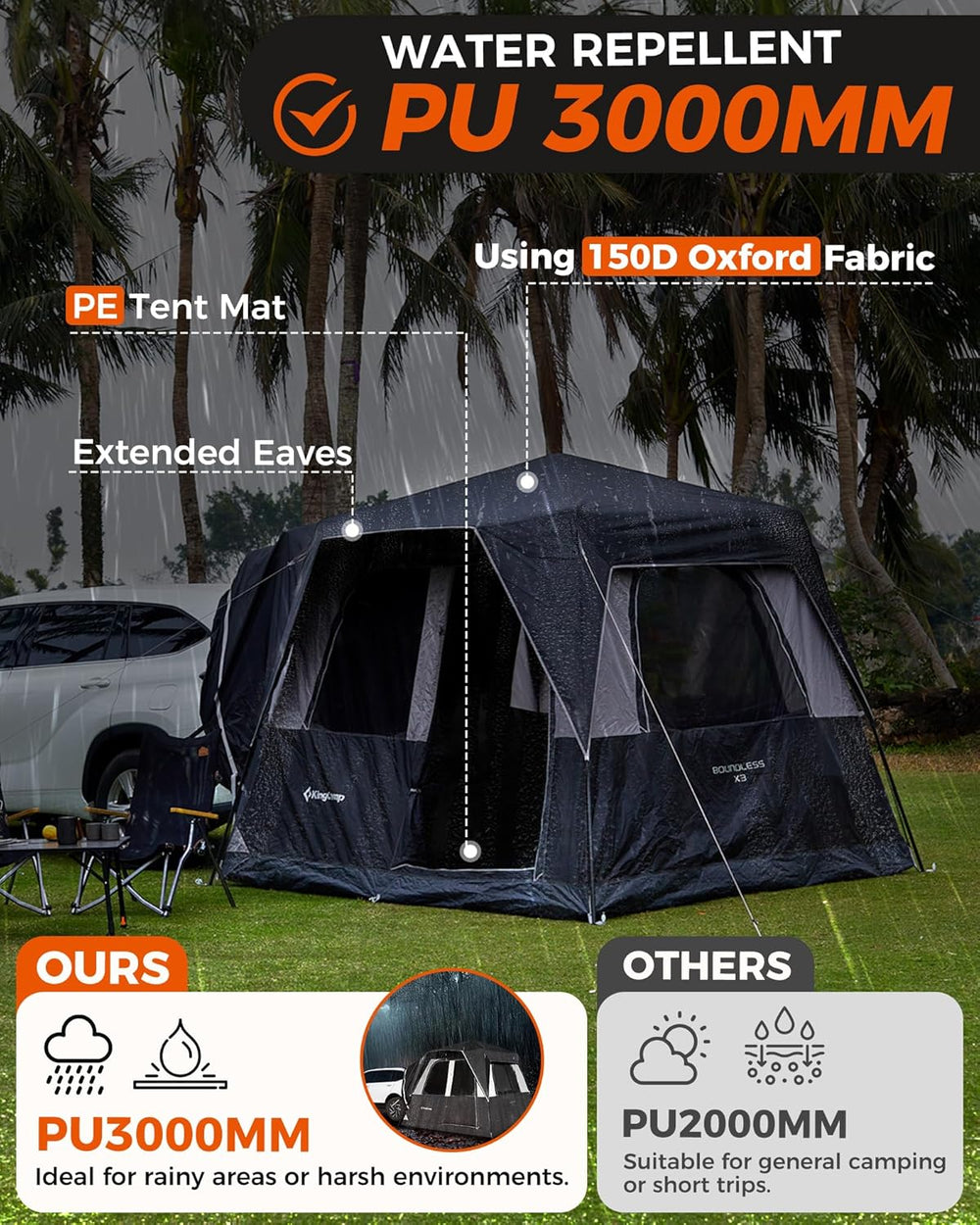 KingCamp BOUNDLESS X3 Car Camping Tent – KingCamp Outdoors
