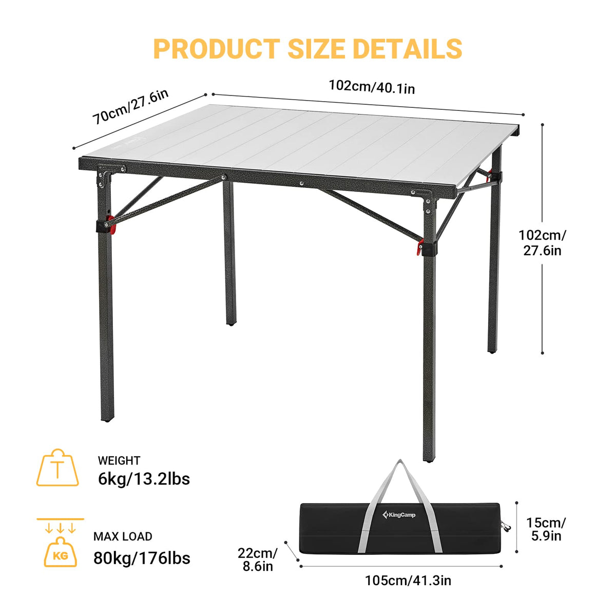 Buy KingCamp Camping Table Aluminum Folding Portable Table – KingCamp ...