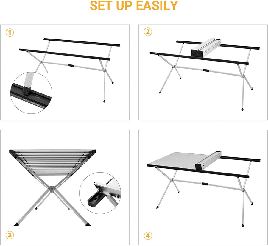 KingCamp Lightweight Aluminum Camping Table - Durable & Portable ...