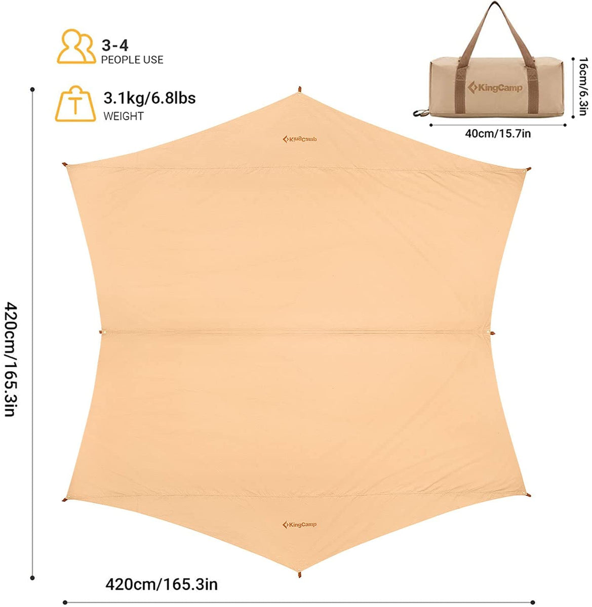 Buy Waterproof Ultra-lightweight Tent Tarp from KingCamp – KingCamp ...