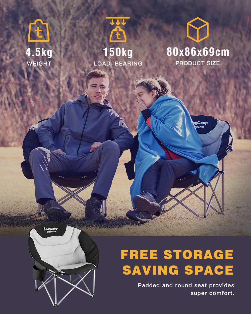 Buy Padded Oversized Moon Camping Chairs from KingCamp Outdoors