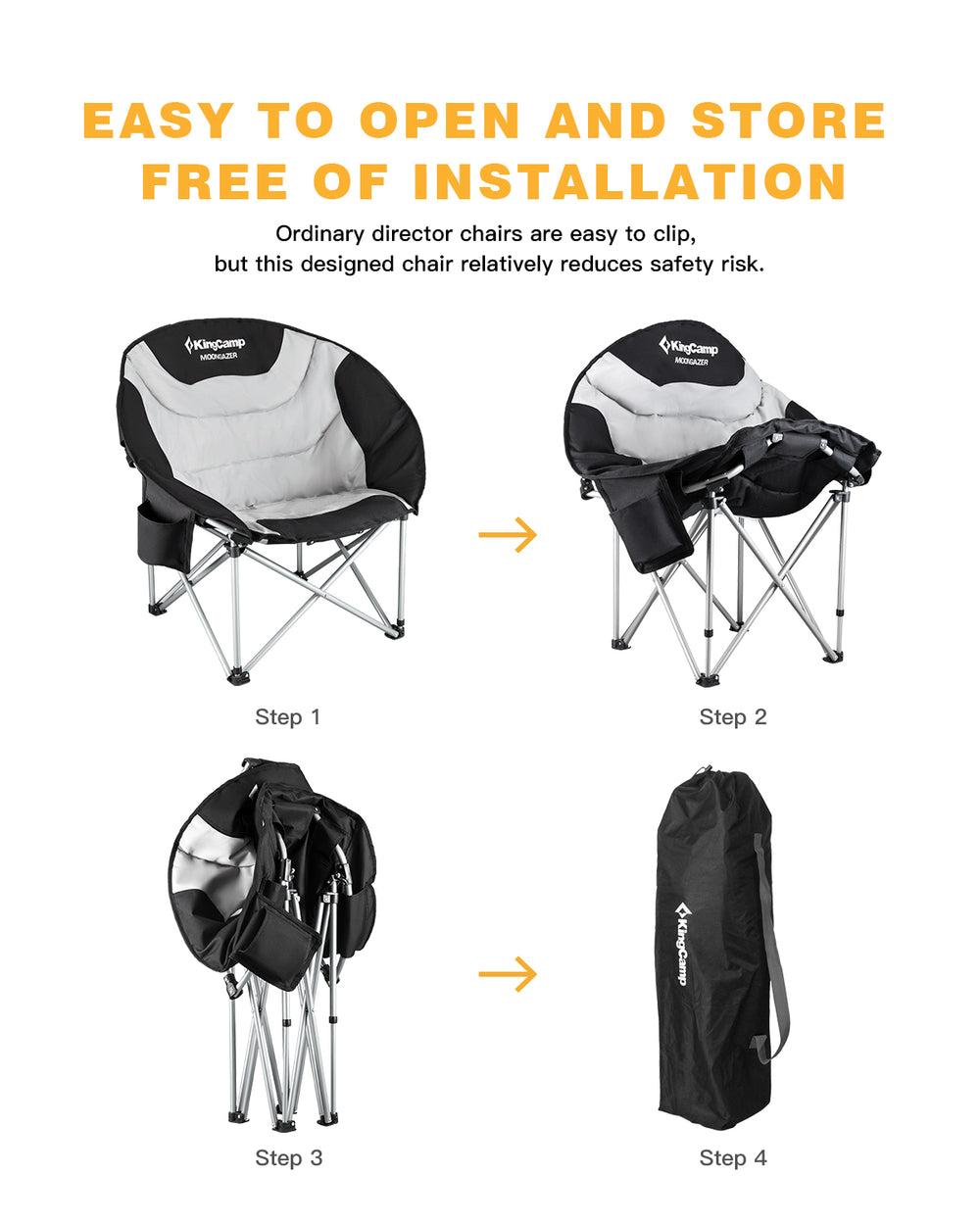 Buy Padded Oversized Moon Camping Chairs from KingCamp Outdoors